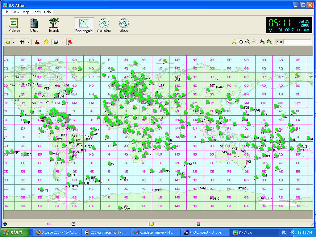 Dxbase 2007 - "DXAtlas pin-maker program - designed and made by Joe ...