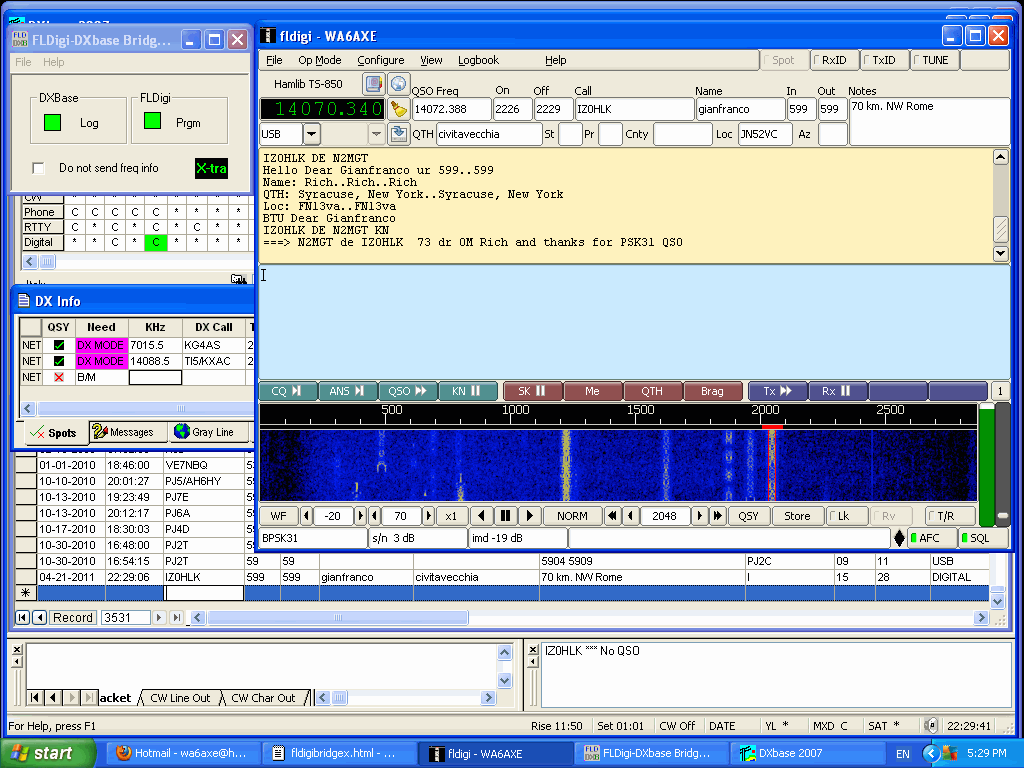 Dxbase - "FLDigi to DXBase BRIDGE program - designed and made by Joe ...